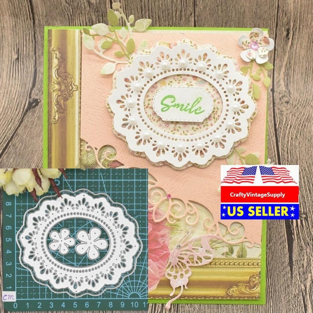 Eyelet Lace Border Flower Frame Metal Cutting Die Cut - Etsy