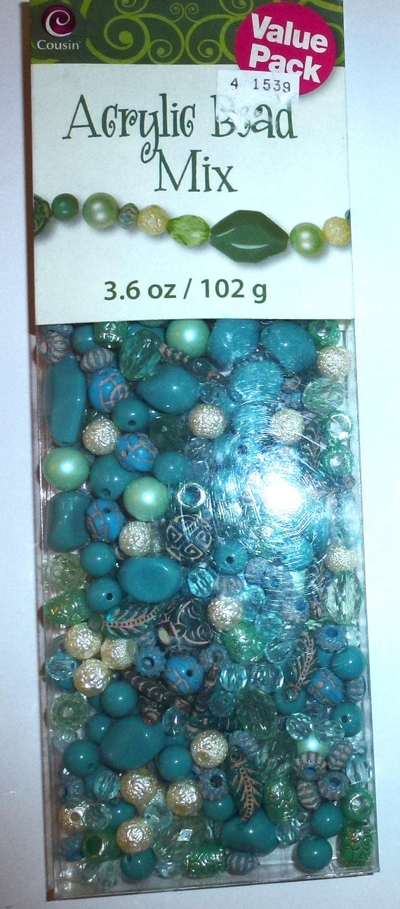 Cousin Acrylic Turquoise Blue Silver Bead Mix Set R32 - Etsy