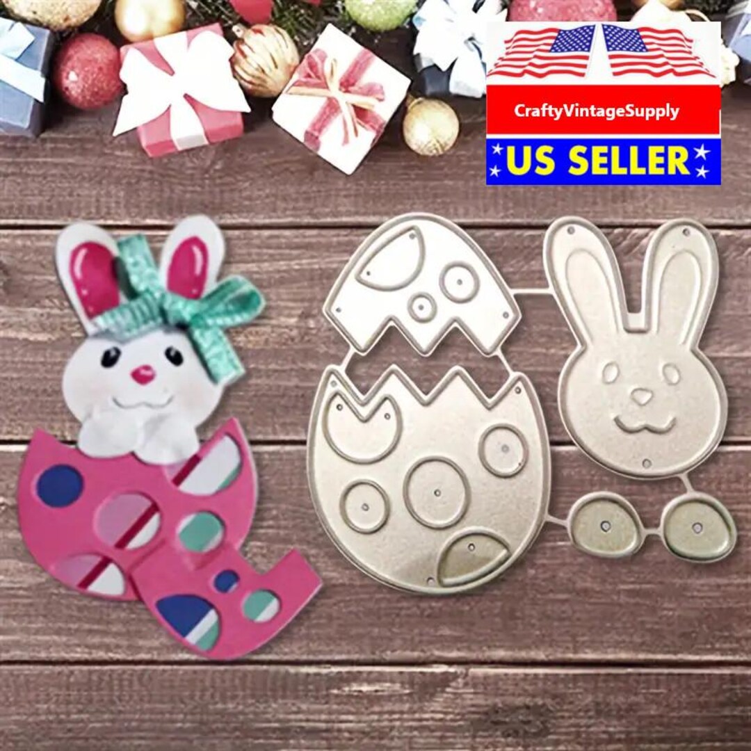 Egg With Easter Bunny Rabbits Metal Cutting Dies Cut Machine Cutter Die ...