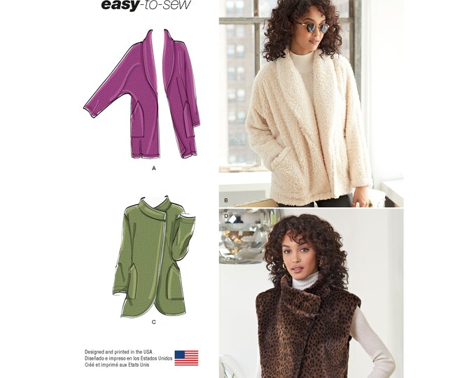 Simplicity Pattern 8218 FREE SHIP! Size A Xs-xl Women's Jacket Vest ...