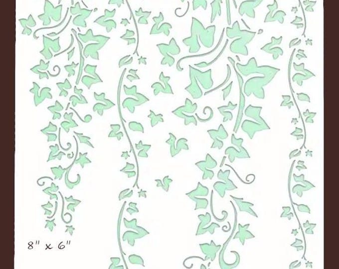 Trailing Ivy Vine Leaf Vine Leaves Stencil for Tile and Crafts 8" X 6 ...