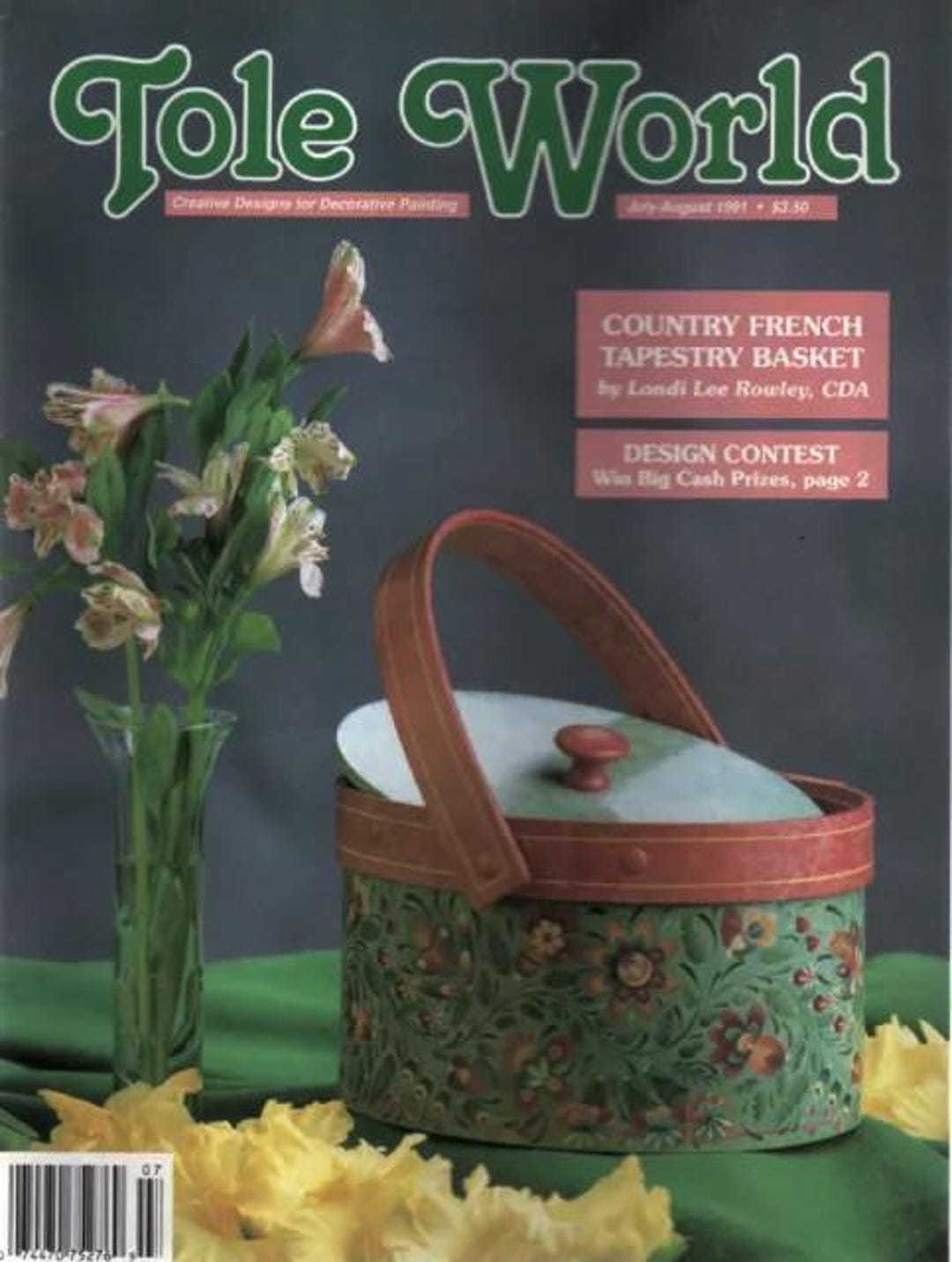 Tole World Painting and Idea Magazine July/august 1991 Baskets, Dogs ...