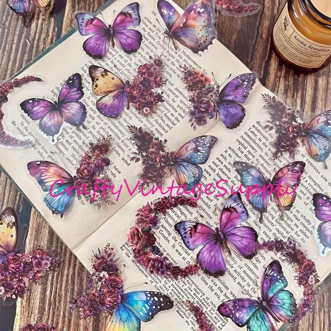 Purple Butterfly Moon and Stars Journal Diary Stickers 30 Pcs - Etsy