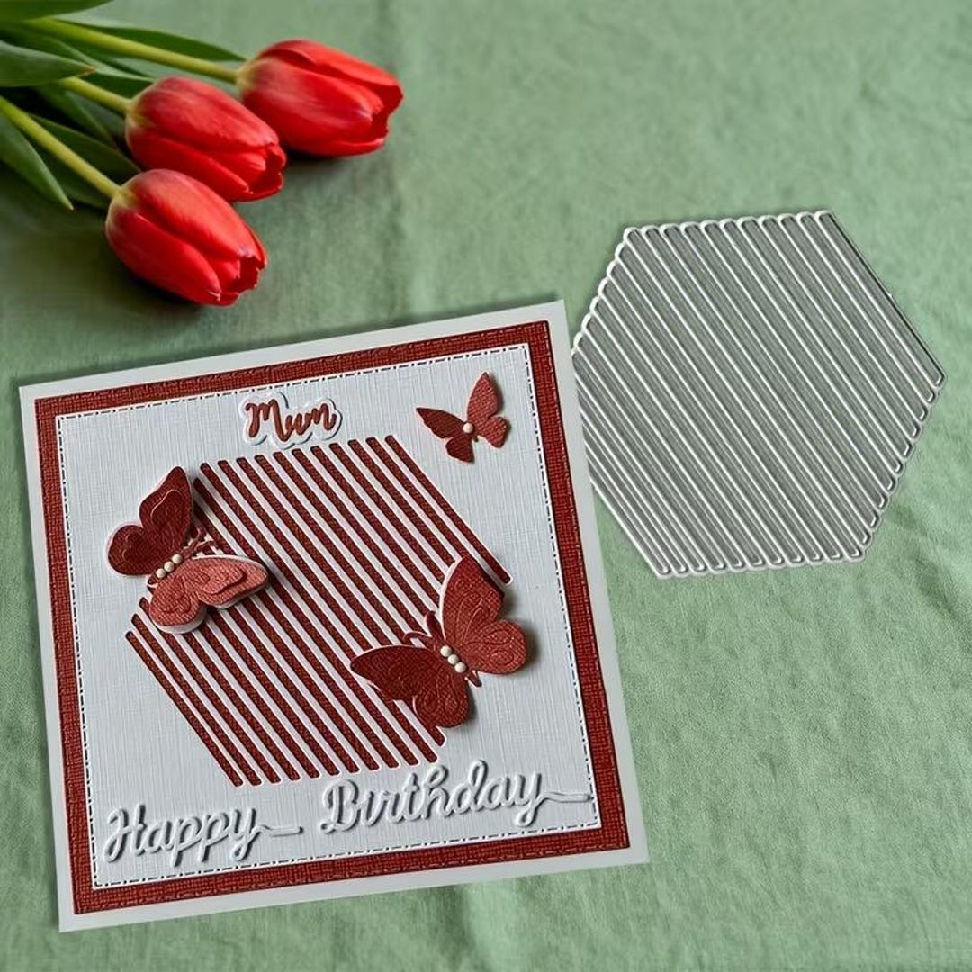 Geometric Hexagon Diagonal Lines Metal Craft Die Cut Cutting Dies - Etsy