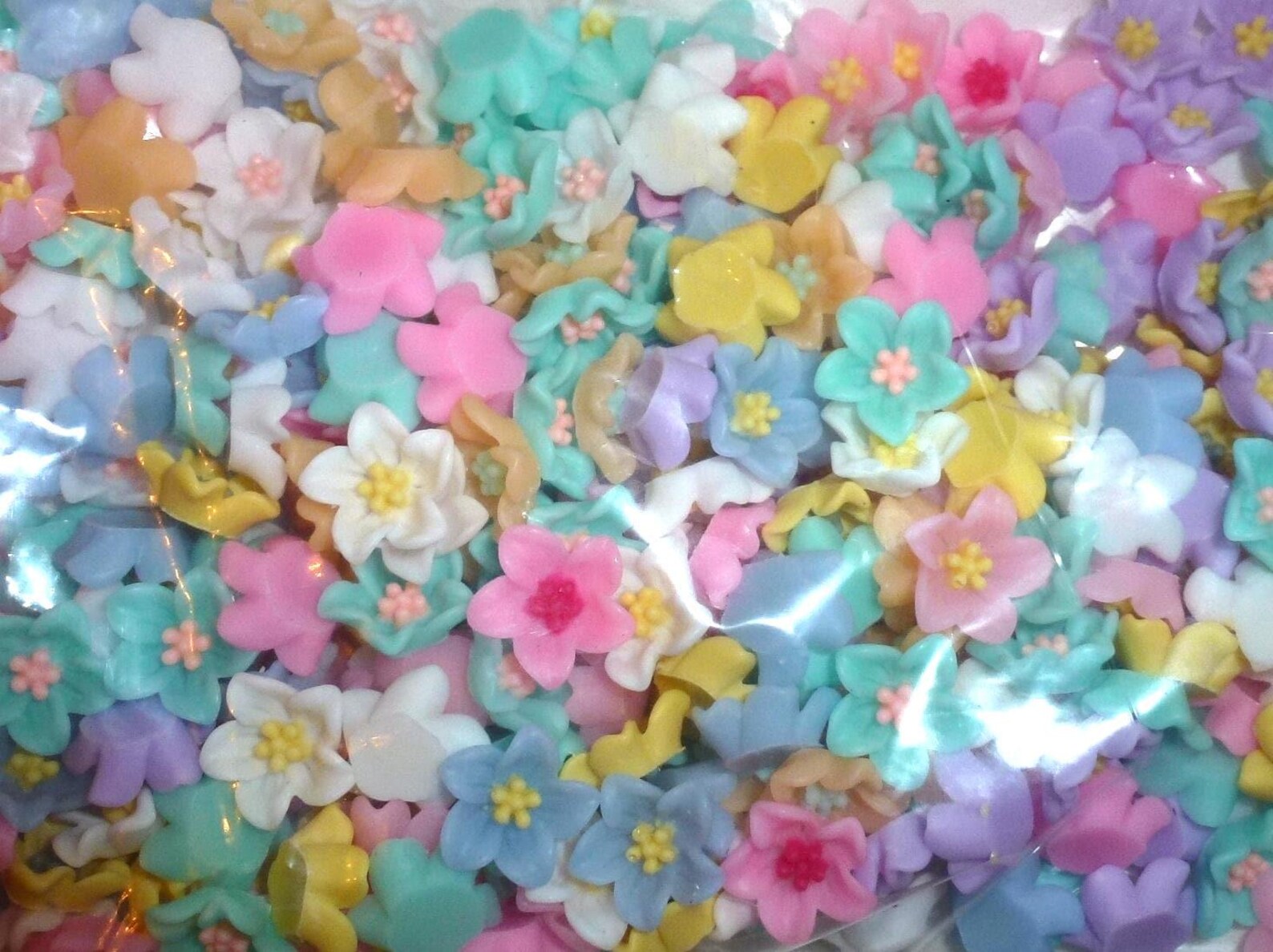 12mm Resin Forget Me Nots Pinwheel Flowers Mixed Colors Cabochon ...