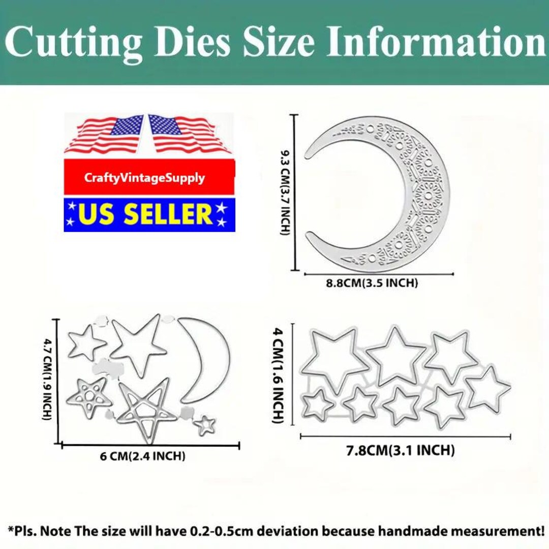 Moon Stars Metal Craft Stencil Die Cut Paper Machine Cutters Cutting ...