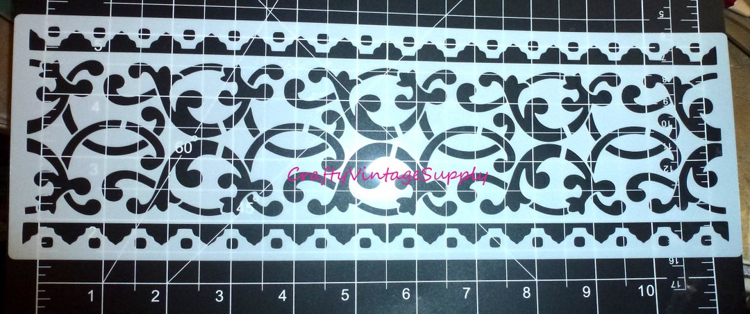 Swirly Scrollwork Border Wall Stencil for Tile and Crafts 12" X 4 ...