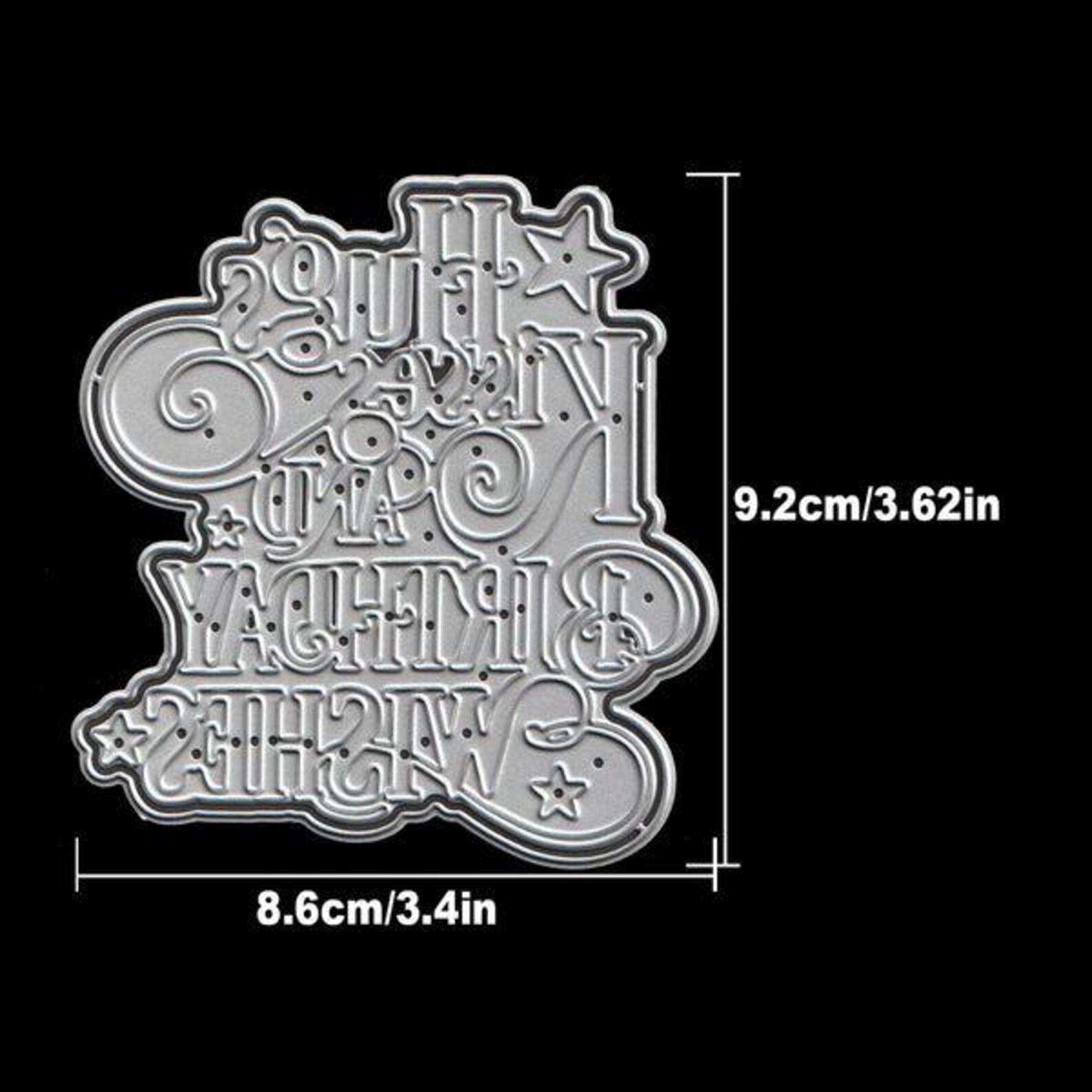 Hugs Kisses Birthday Wishes Words Metal Cutting Dies Cut Machine Cutter ...