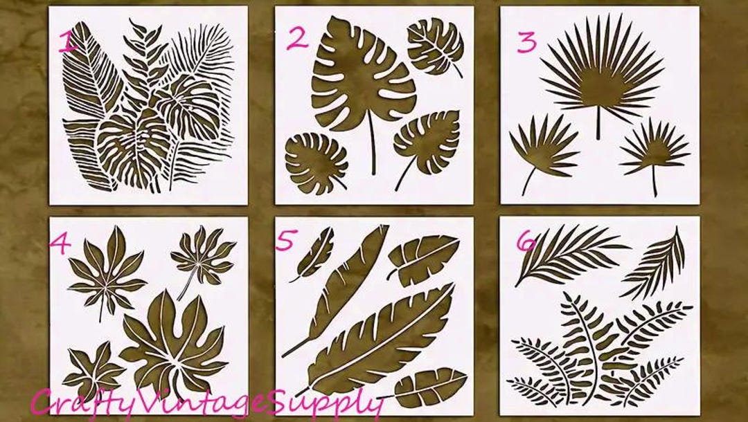 Fern Palm Tree Leaves Nature Stencil for Tile and Crafts 6"x6" - Etsy