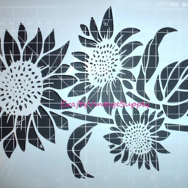 Sunflower Stencil - Etsy