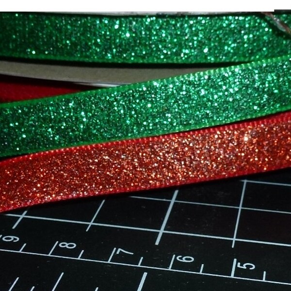 Green Glitter Ribbon - Etsy