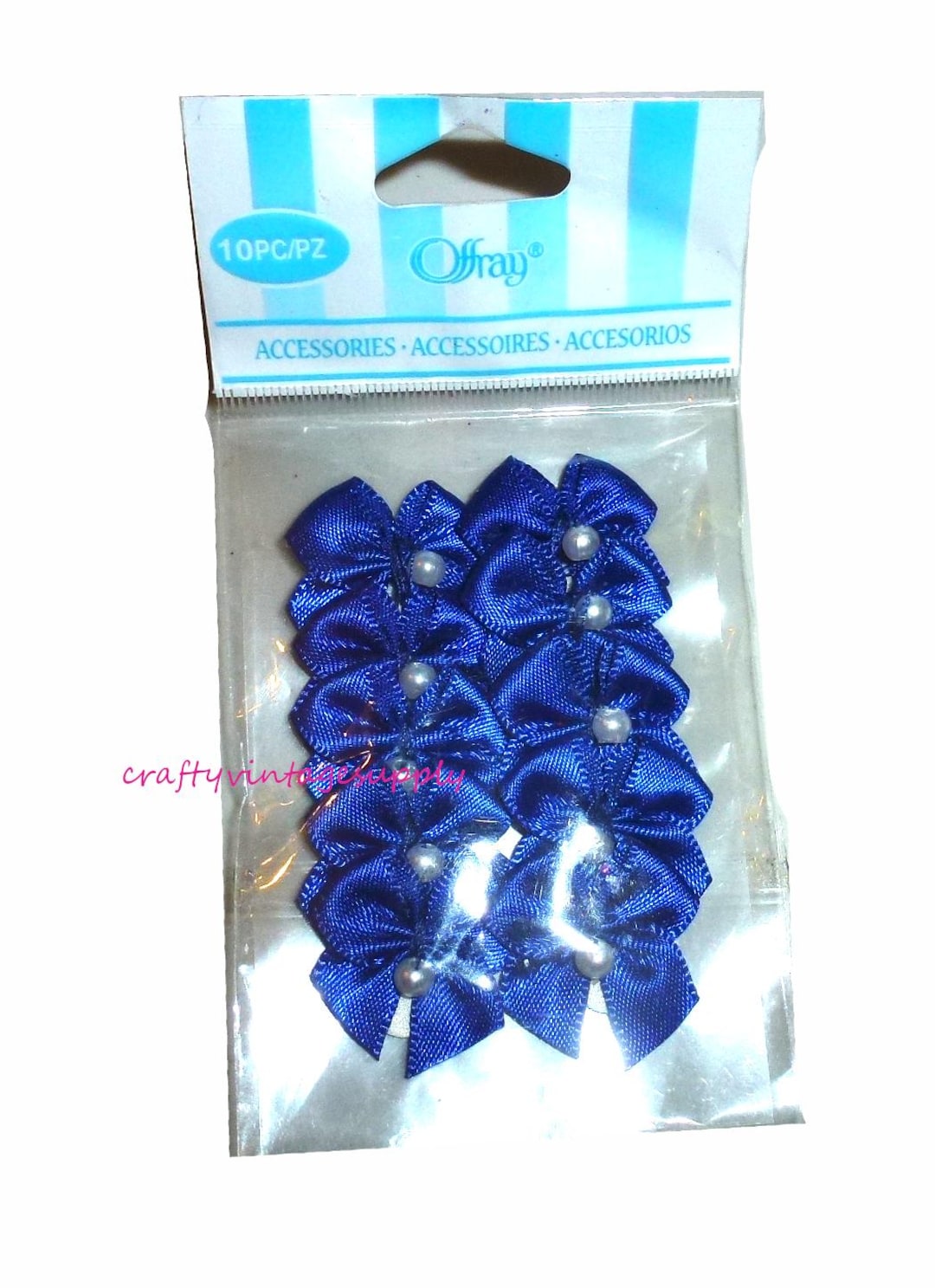 Royal Blue Packaged Satin Mini Bows With Pearls Self Adhesive - Etsy