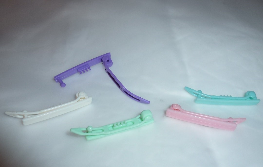 25 Plastic Hair Ball Clip DIY Barrette Blanks Findings Assorted Colors ...