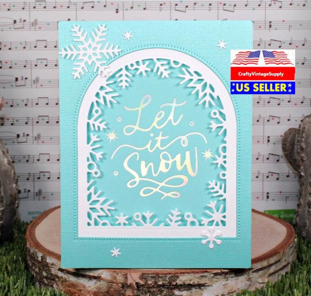 Snowflake Winter Window Frame With Snowflakes Metal Cutting Dies Cut ...