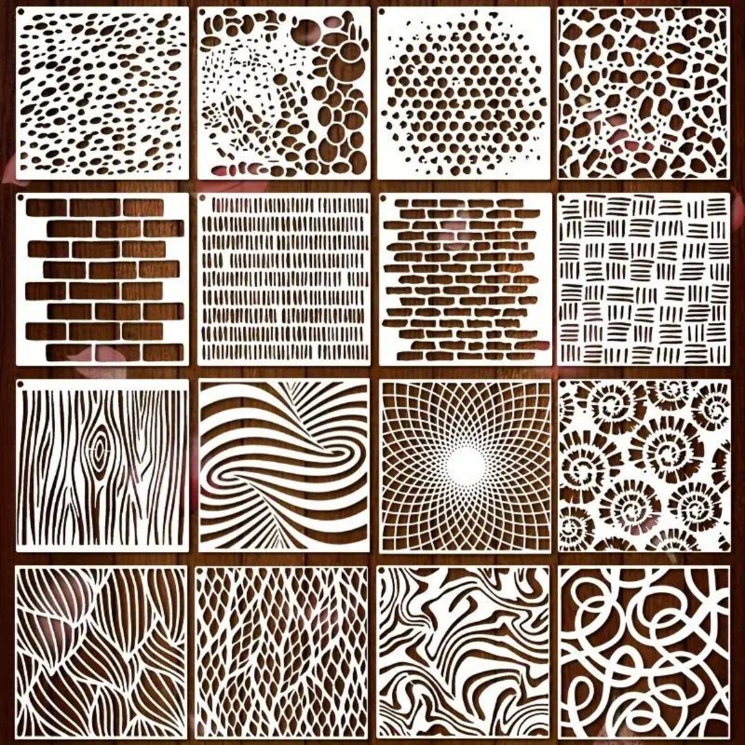Geometric Swirls Circles Bricks Cookie Stencils Journal Coloring Crafts ...