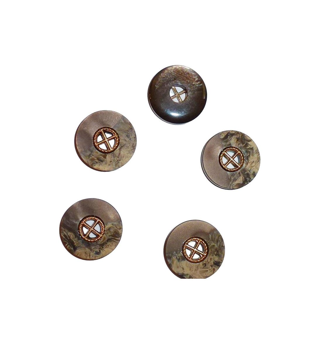 Brown Gold Marble Look Sew on Round 3/4" - 4 Holes Buttons, 5 Pieces - Etsy