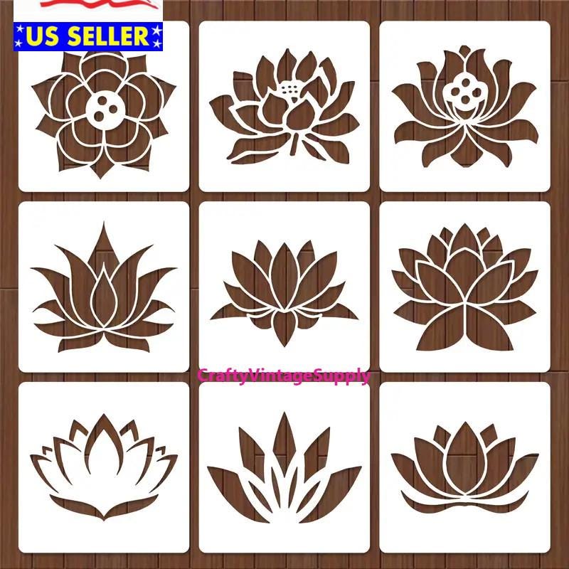 Lotus Stencil - Etsy Australia
