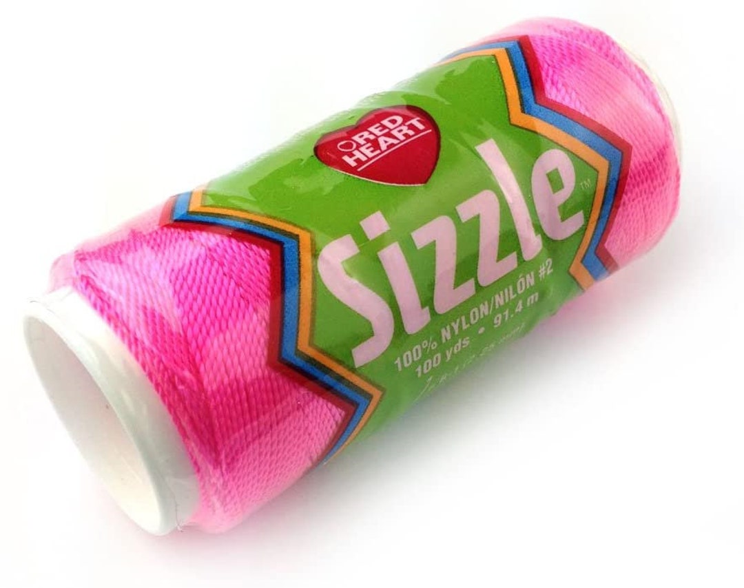 Yarn Red Heart Sizzle Crochet Thread 146-8700 Bright Pink 100 Yards ...