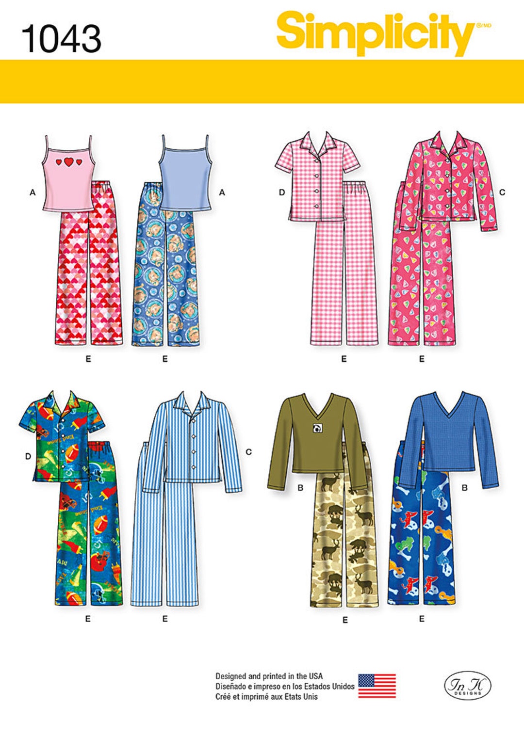Simplicity Pattern 1043 FREE SHIP! Size HH 3-6 Kids Clothing Lounge ...