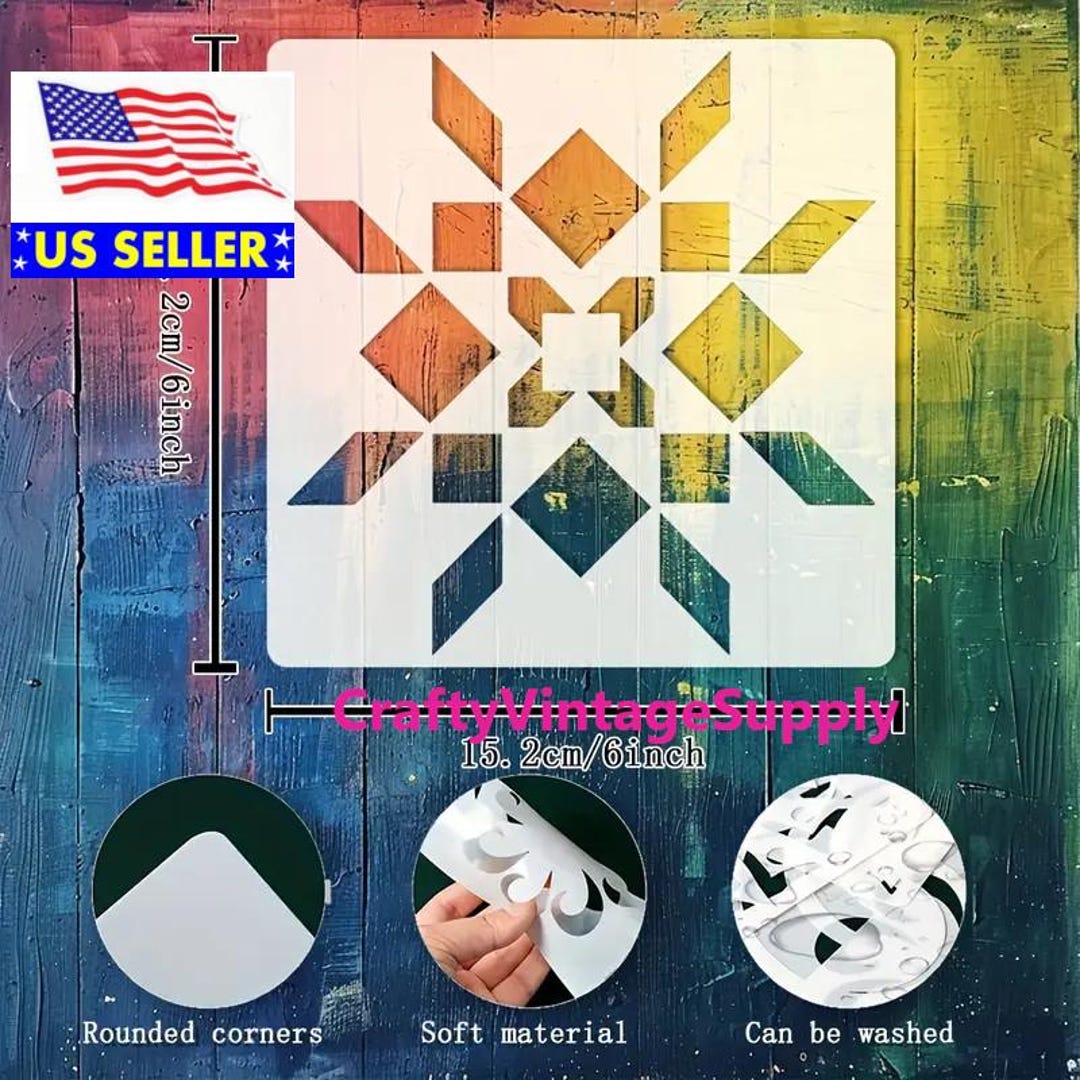 Quilt Pattern Stencil for Painting, Crafts, Sewing Home Decor 6" X 6 ...