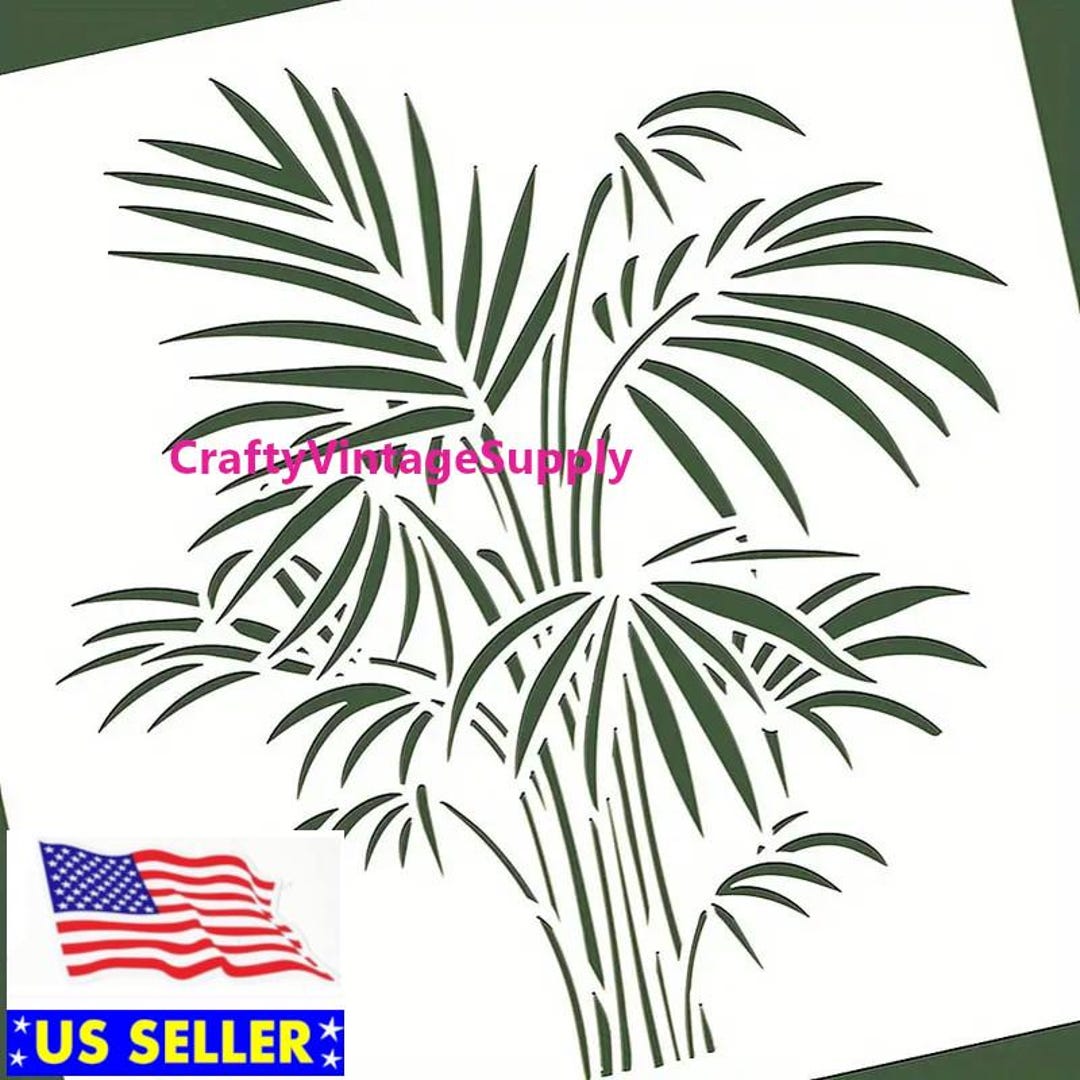 Bamboo Palm Leaves Tropical Stencil for Tile and Crafts 12" X 12" - Etsy