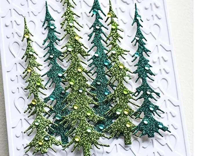 Skinny Evergreen Trees Winter Christmas Metal Cutting Dies Cut Cutter ...