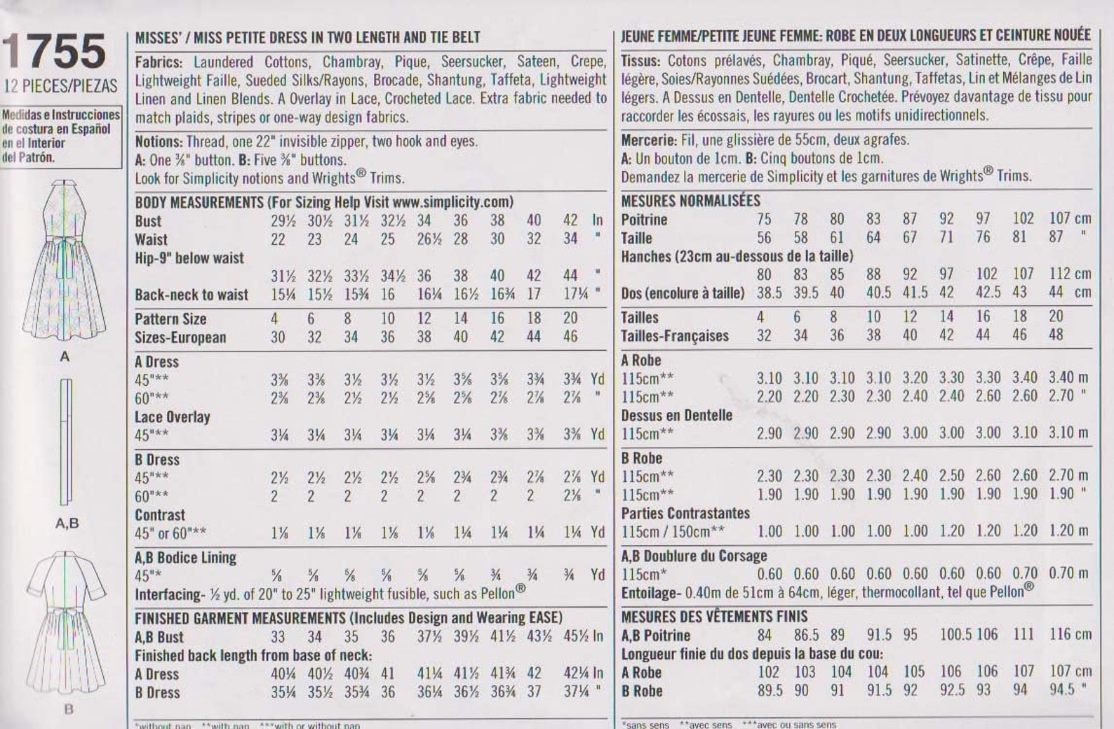 Simplicity Pattern 1804 FREE SHIP Size H5 6-14 Dress Empire - Etsy