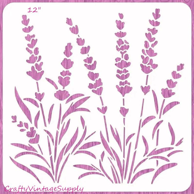 Lavender Stalks Stems Leaves Flowers Stencil for Tile and Crafts 12 Z25 ...