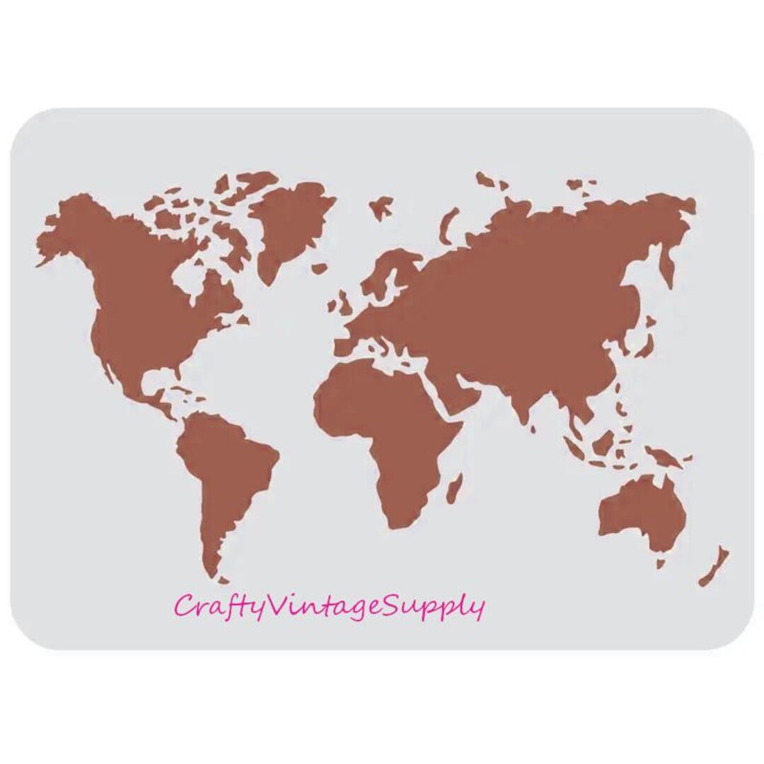 Map of the World Stencil for Tile and Crafts 11.5 X 8 - Etsy