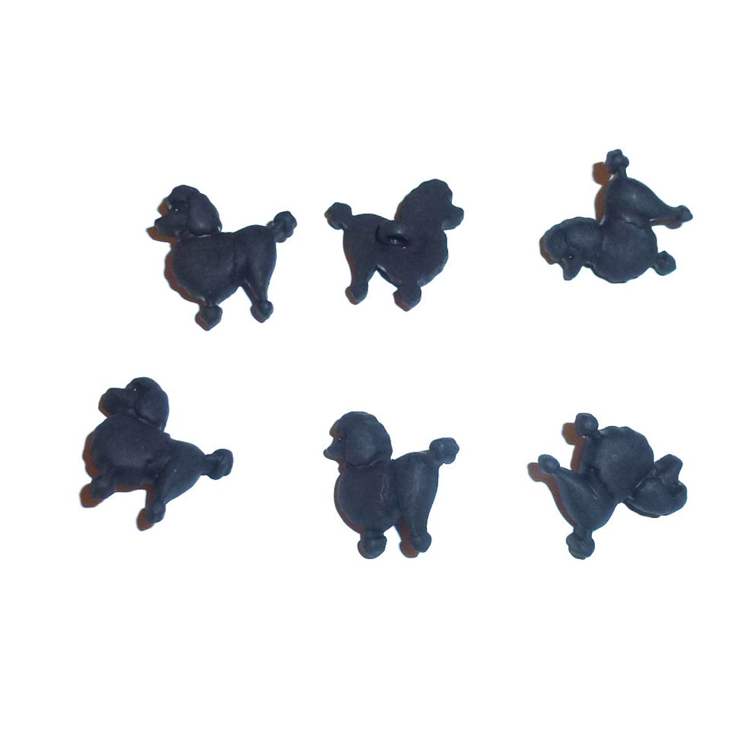 Black Poodle Buttons Plastic Sew on Button Q55A - Etsy