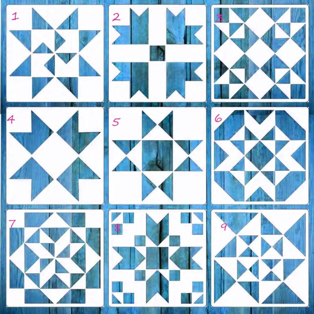 Quilt Pattern Stencils for Painting, Crafts, Sewing Home Decor Plastic ...