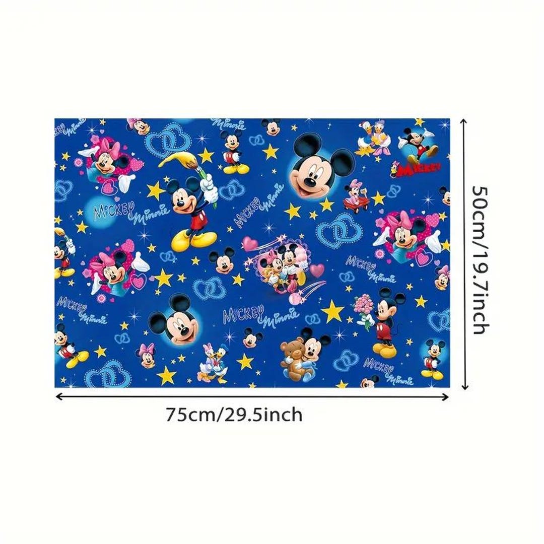 Disney Licensed Mickey Minnie Mouse TWO Sheets With Bows Gift Wrap ...