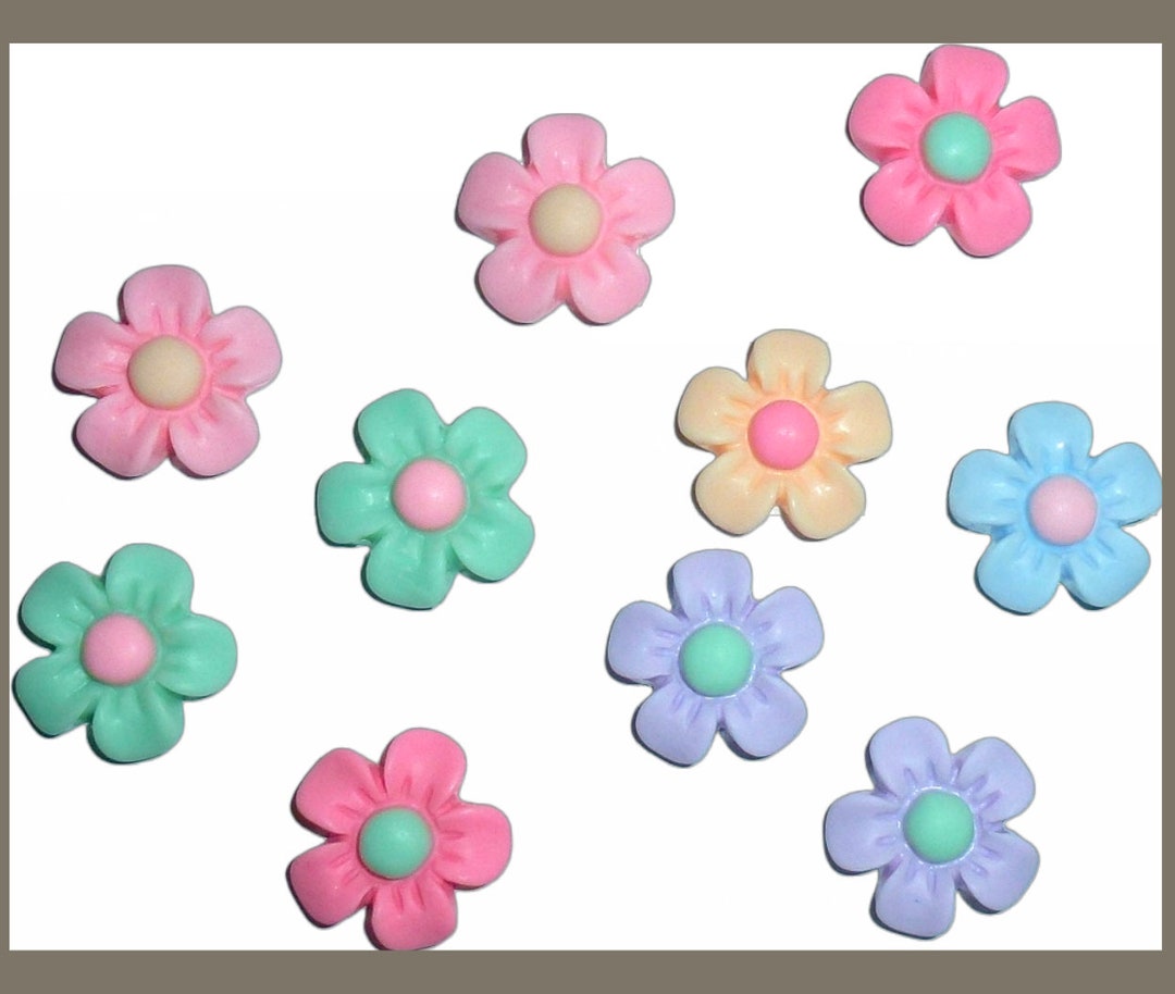 10 Sweet Pastel Daisy Flowers Push Pins Assorted Colors Decorator ...