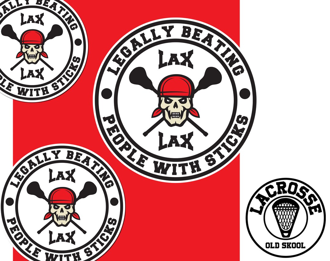 LAX LEGALLY BEATING People With Sticks Sticker Vinyl Patch Lacrosse ...