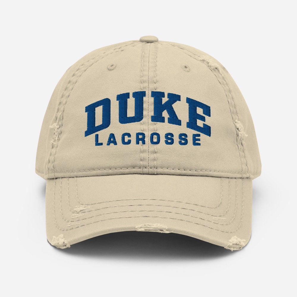 DUKE LACROSSE Classic Distressed Hat Embroidery logo D1 | Etsy