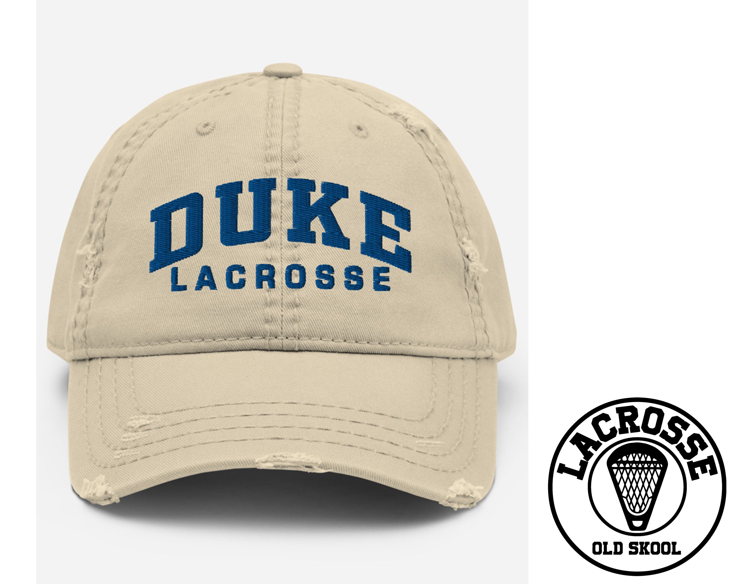 DUKE LACROSSE Classic Distressed Hat Embroidery logo D1 | Etsy