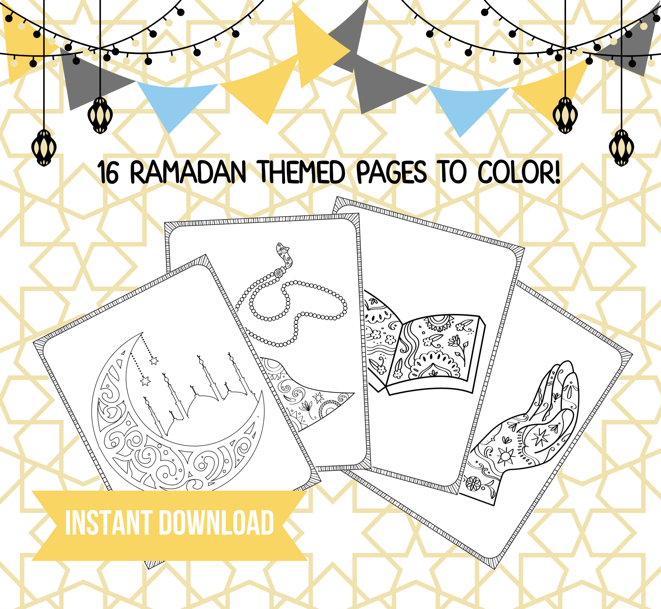 Ramadan Coloring Pack | Coloring Pages for School Kids | Ramadan ...