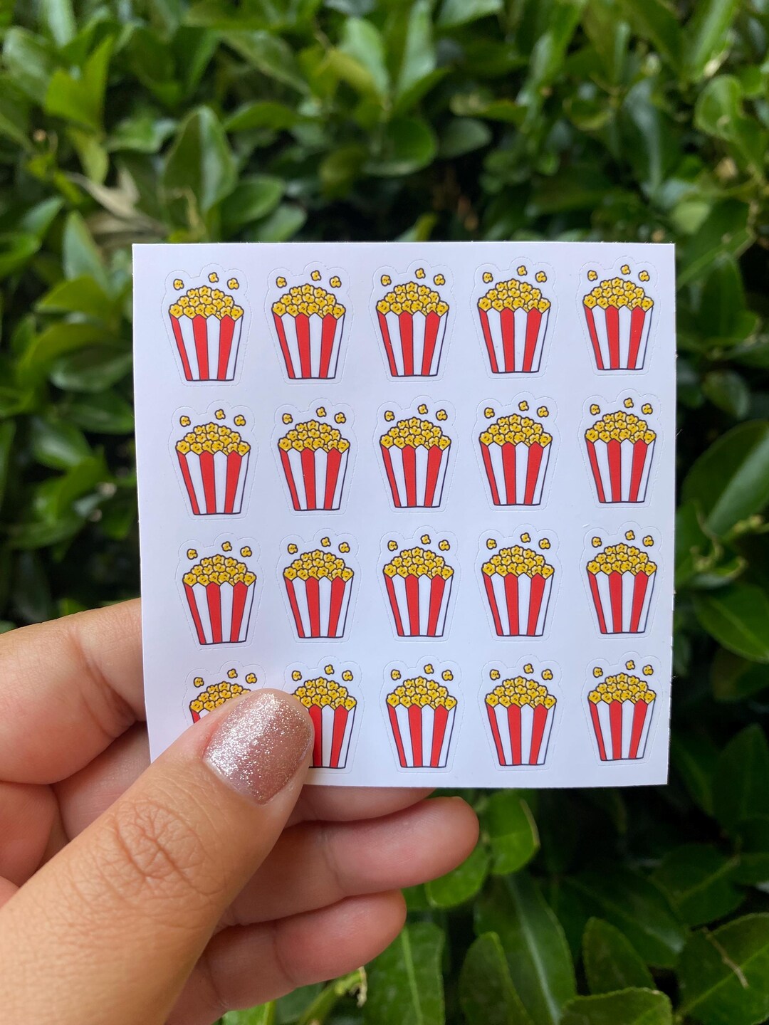 Mini Popcorn Stickers, Popcorn Bucket Sticker Sheet, Movie Night ...