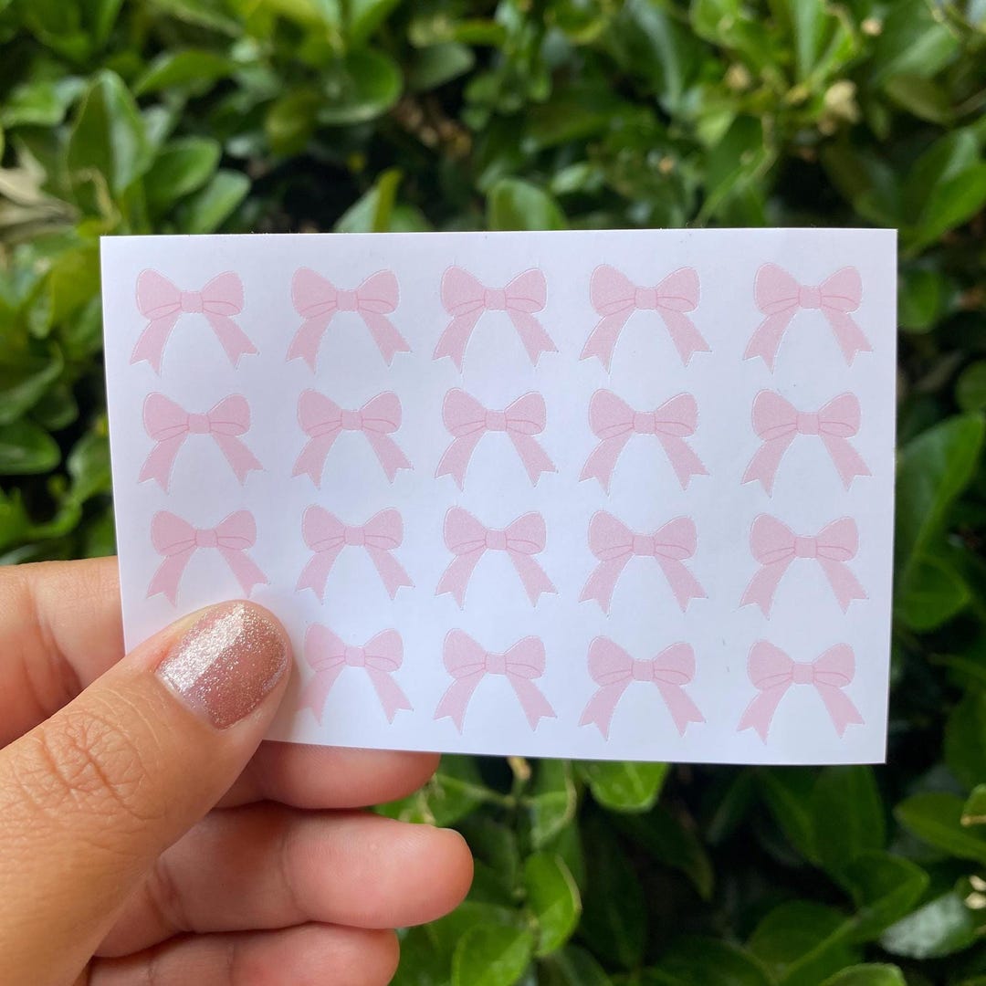 Bows Sticker Sheet, Tiny Coquette Stickers, Pink Bows Stickers ...