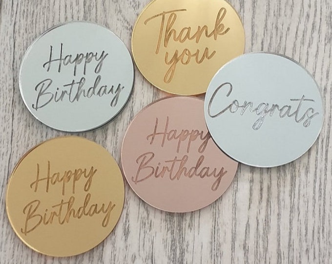Acrylic Cake Disc, Cake Toppers, Gift Tags, 5cm Discs - Etsy