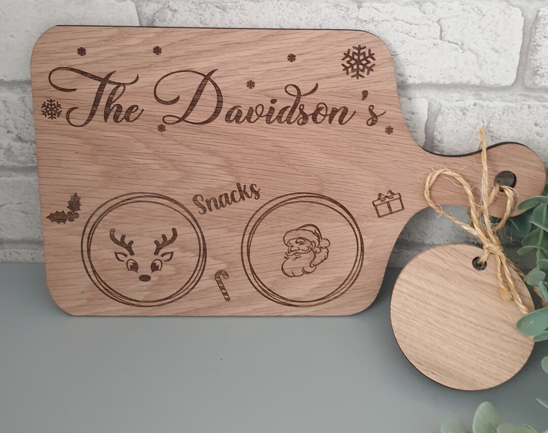 Personalised Wooden Santa Snack Board - Etsy