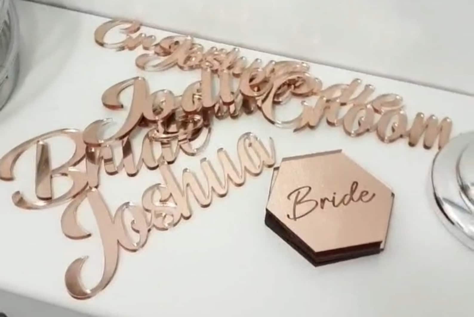Mirrored Place Settings/names Laser Cut Names Wedding - Etsy
