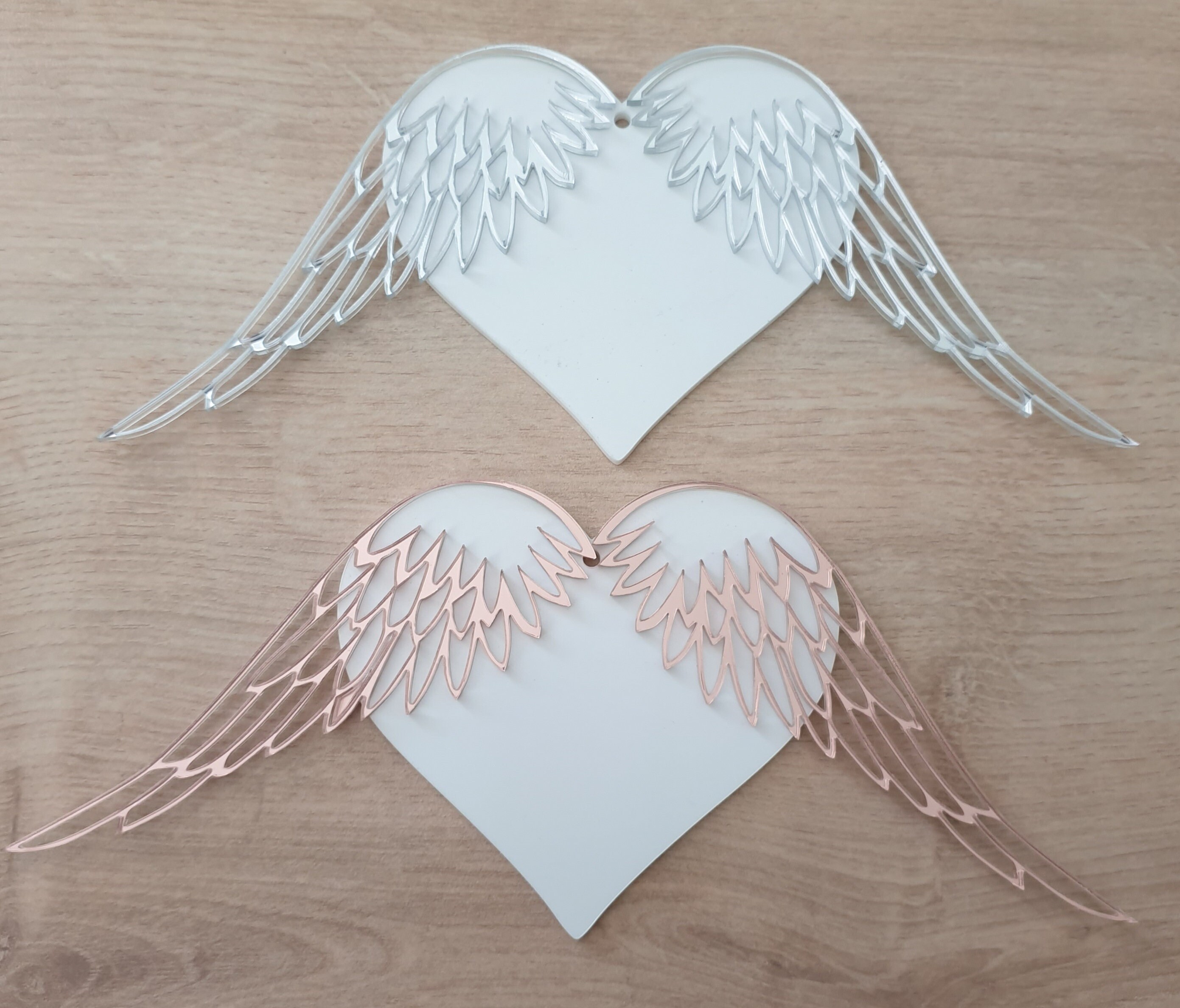 Acrylic Heart & Angel Wings Heart Blank Wings Blank - Etsy