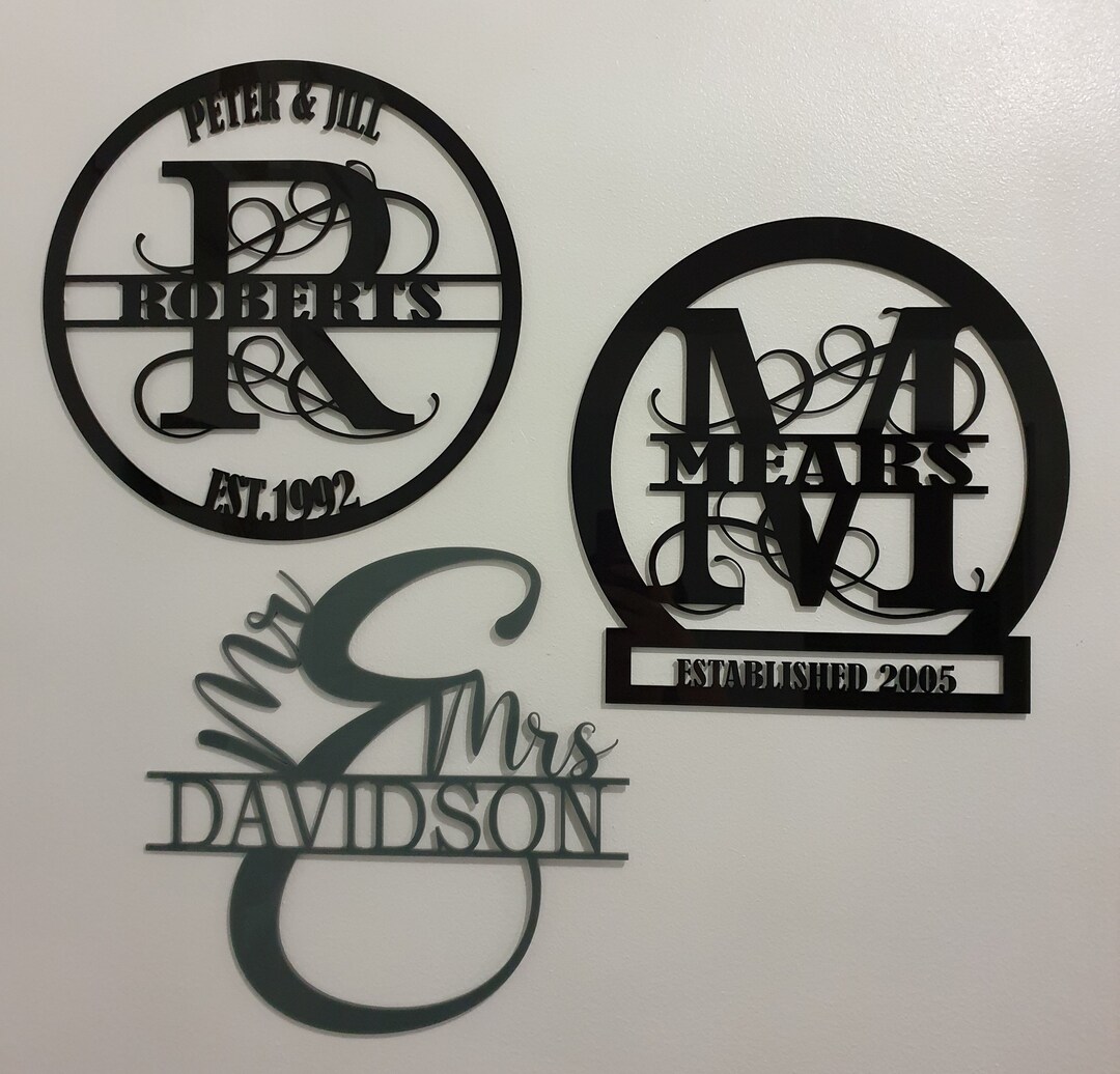 Personalised Split Letter Monogram/family Acrylic Name - Etsy