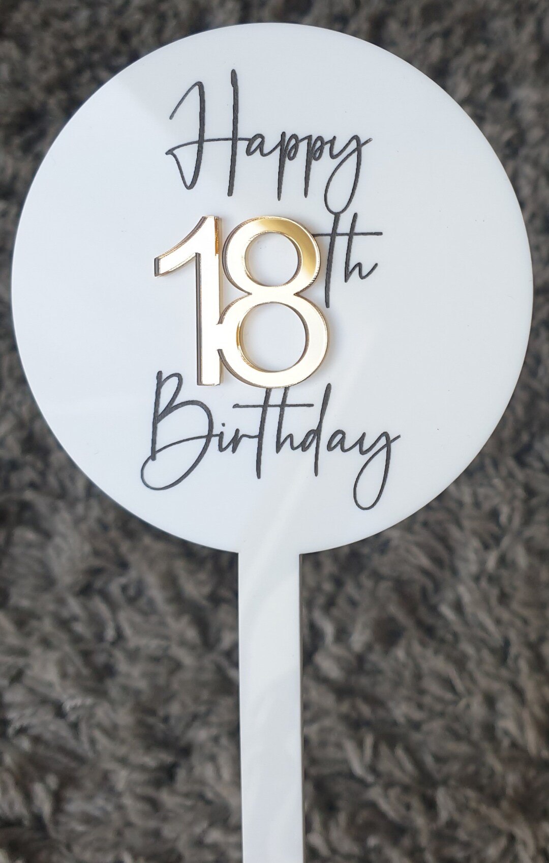 Happy Birthday Cake Paddle, Cake Charm, Acrylic Birthday Topper, Age ...