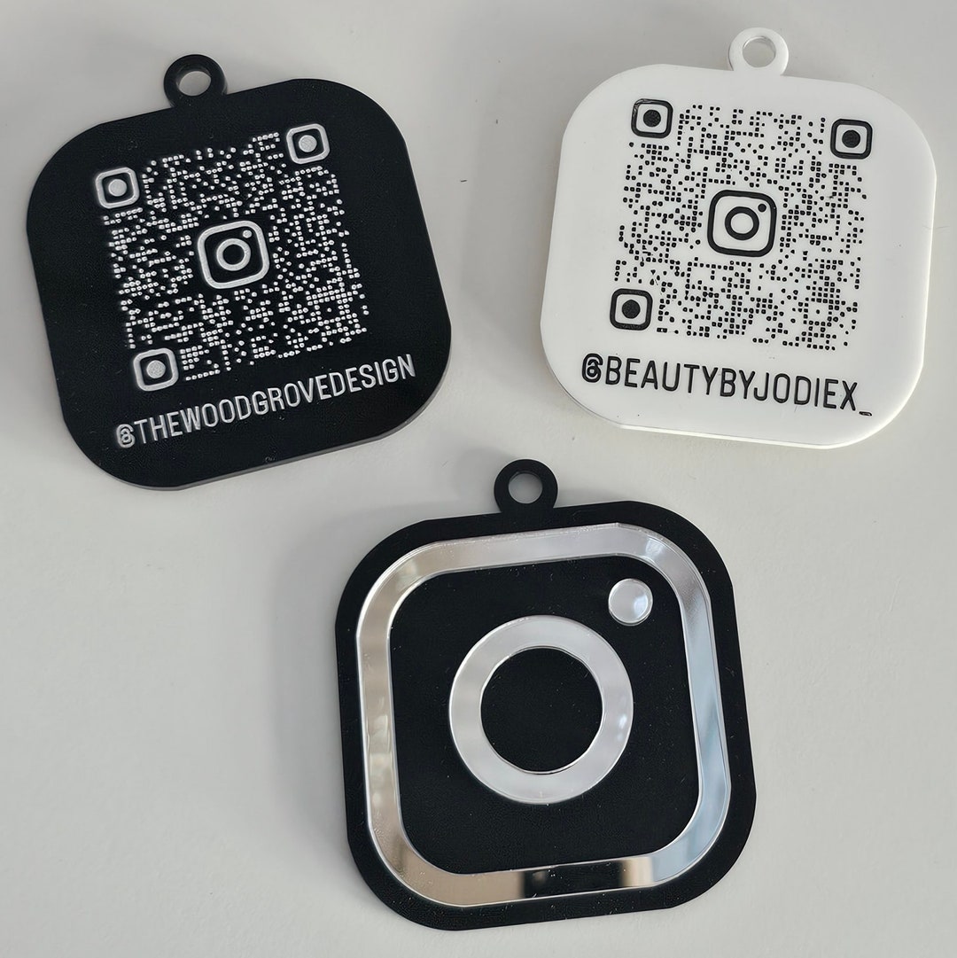 Personalised QR Code Acrylic Keychain: Social Media Scan - Etsy