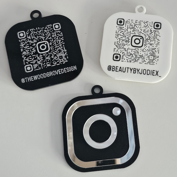 Qr Code Business Card Keychain - Etsy