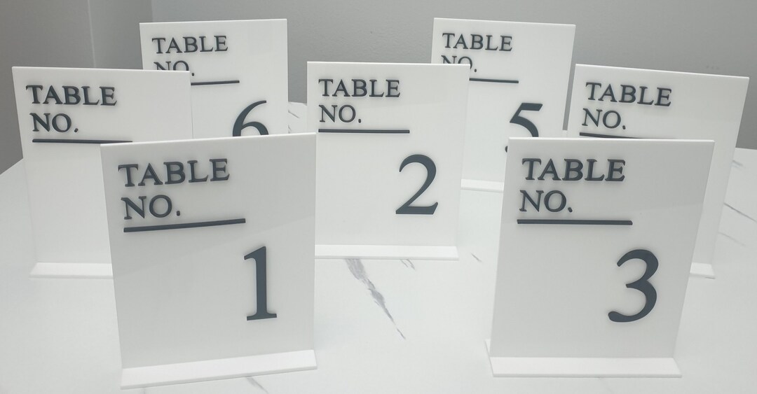 Acrylic Table Numbers, Wedding Table Sign, Black and White Acrylic ...
