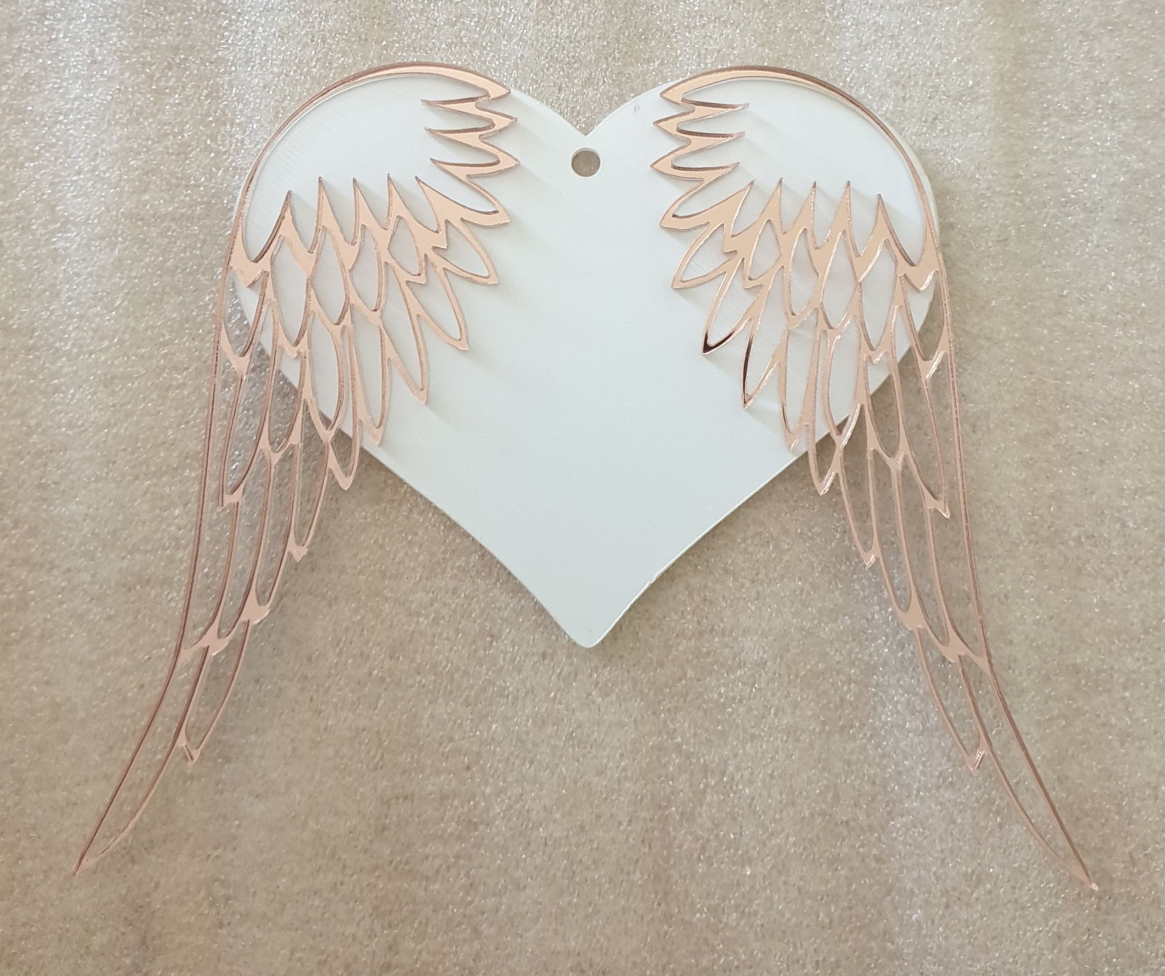 Acrylic Heart & Angel Wings Heart Blank Wings Blank - Etsy