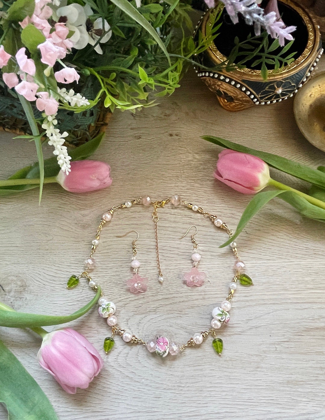 VINTAGE GARDEN NECKLACE Coquette Jewelry, Cottagecore Jewelry,soft ...